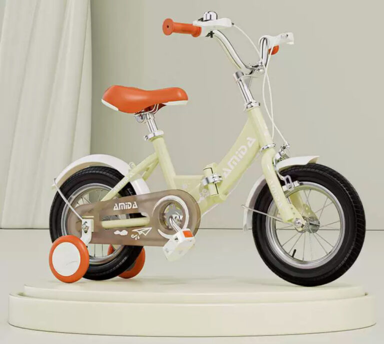 Pastel Yellow Kids folding bicycle – 12 inch wheel